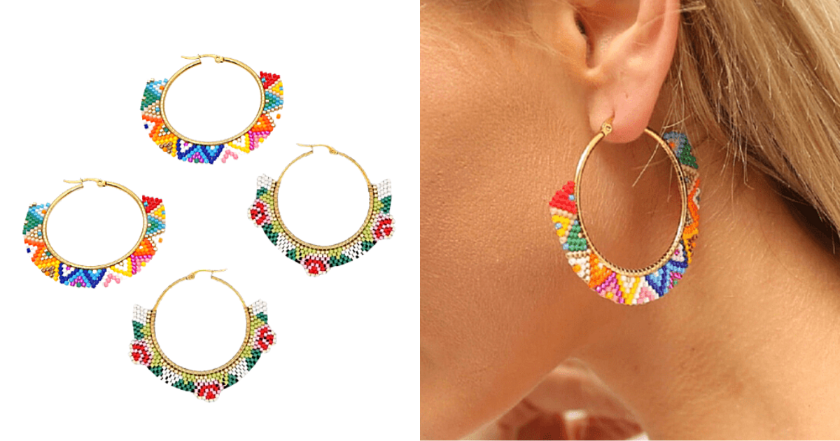 Vibrant Bohemian Miyuki Handmade Bead Hoop Earrings – Ella Moore