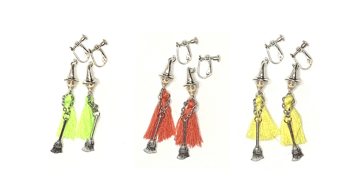 Skull clip on earrings store